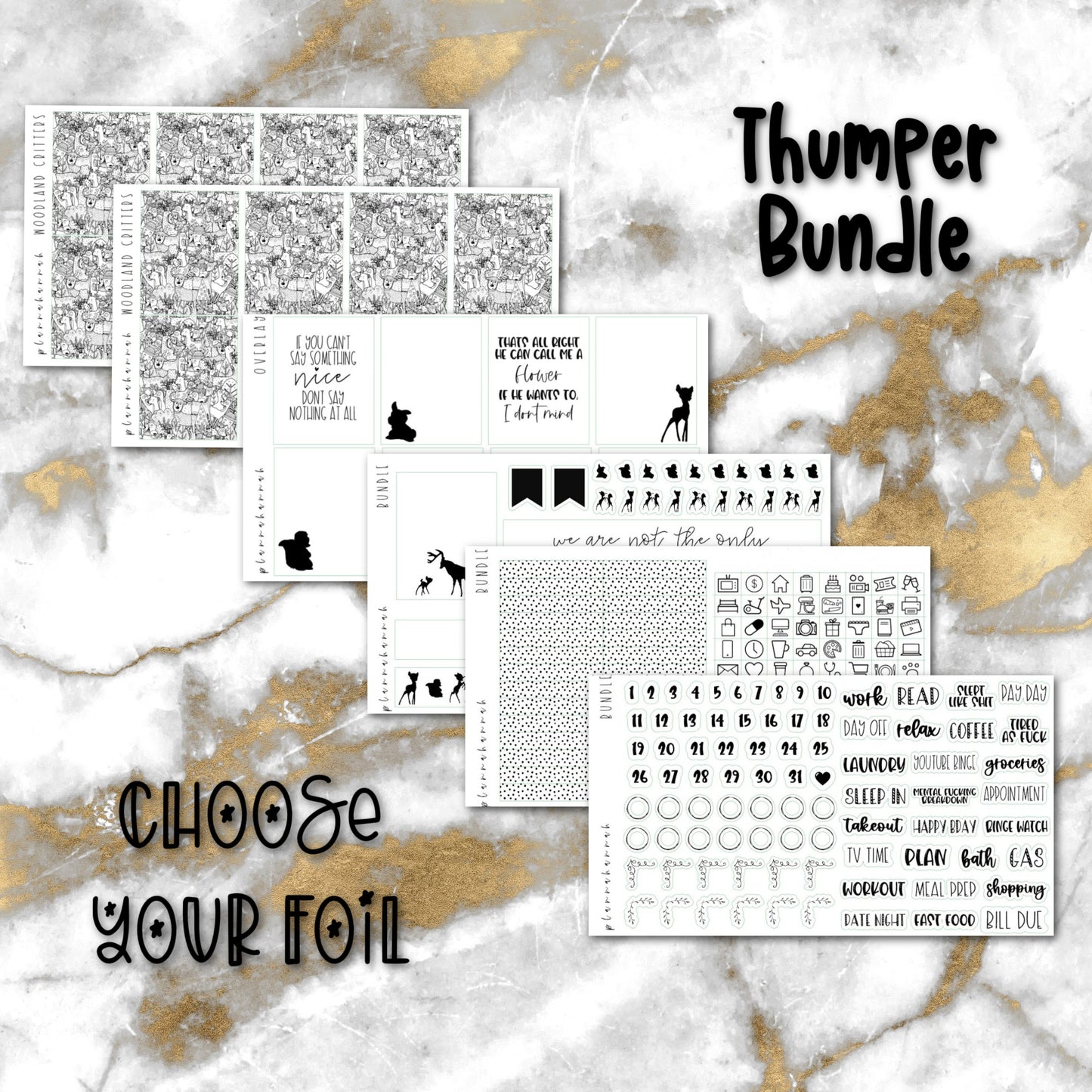 Thumper | Foiled Fandom Sticker Bundle – Plannahannah