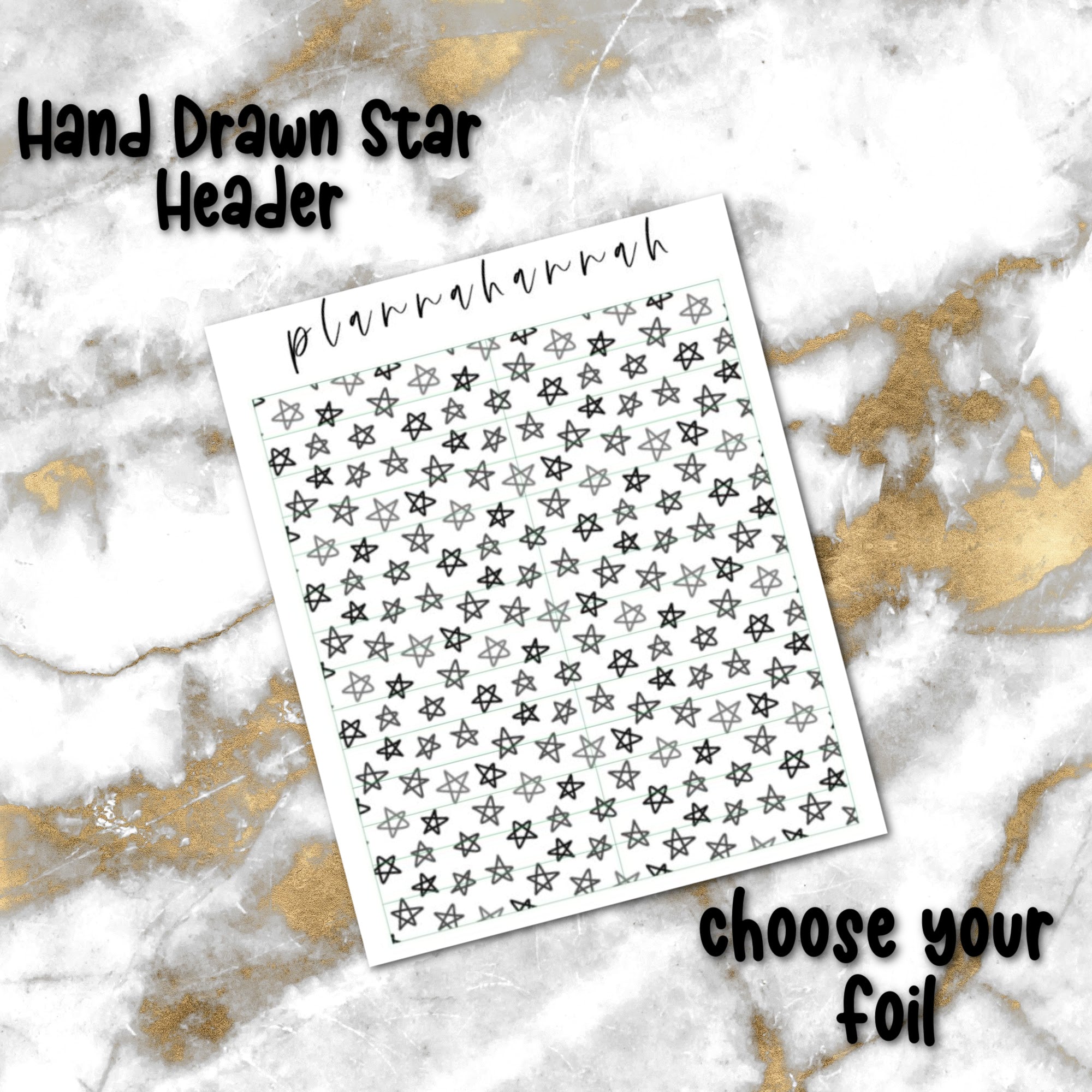 Hand Drawn Stars Header | Foiled Header Overlay – Plannahannah